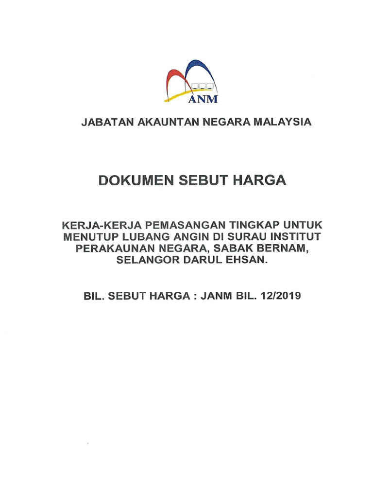 01-Dokumen Sebut Harga Surauipn | PDF