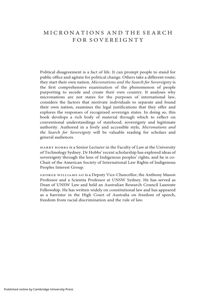 Micronations and The Search For Sovereignty | PDF | Sovereignty ...