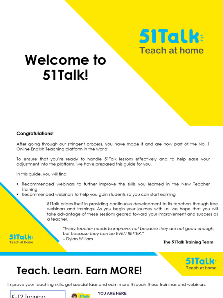 New 51Talk Teacher Guide | PDF