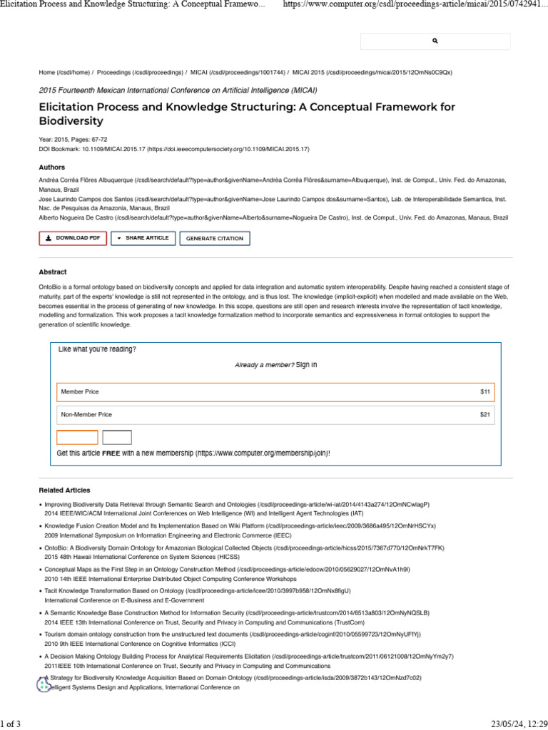 AlineaY3 - Elicitation Process and Knowledge Structuring A Conceptual Framework For Biodiversity ...