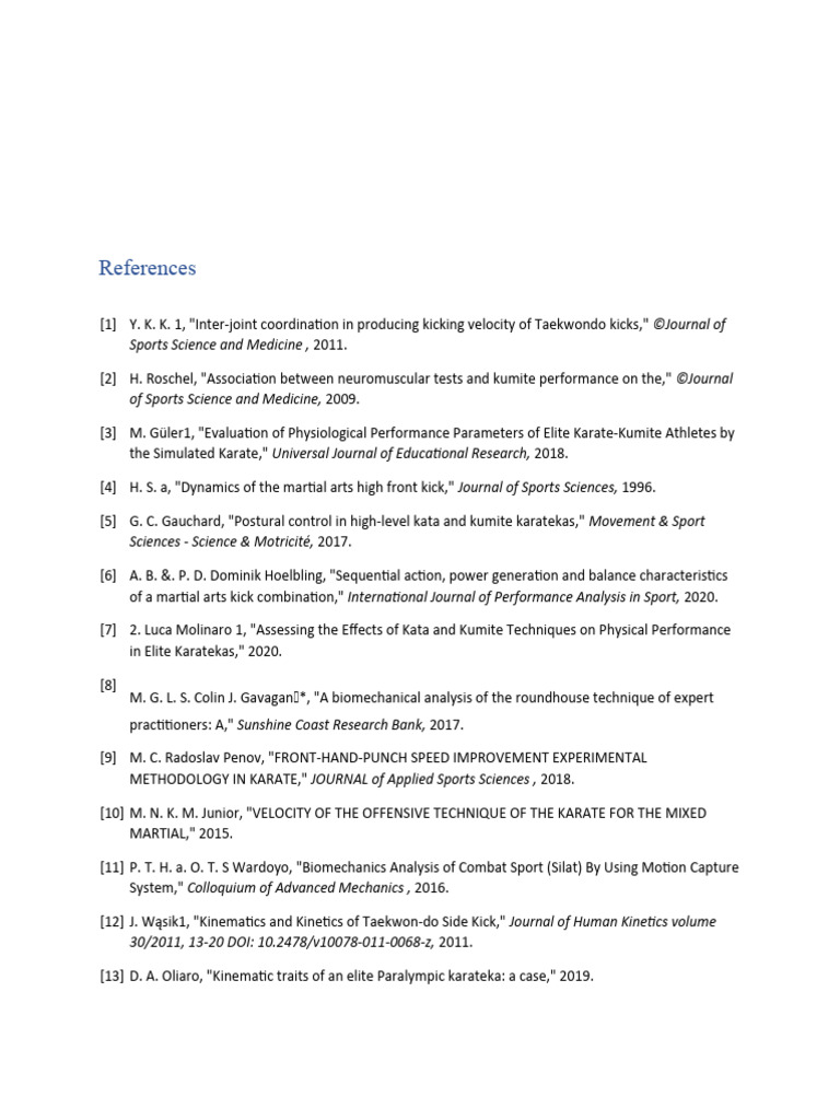 References | PDF | Karate | Taekwondo