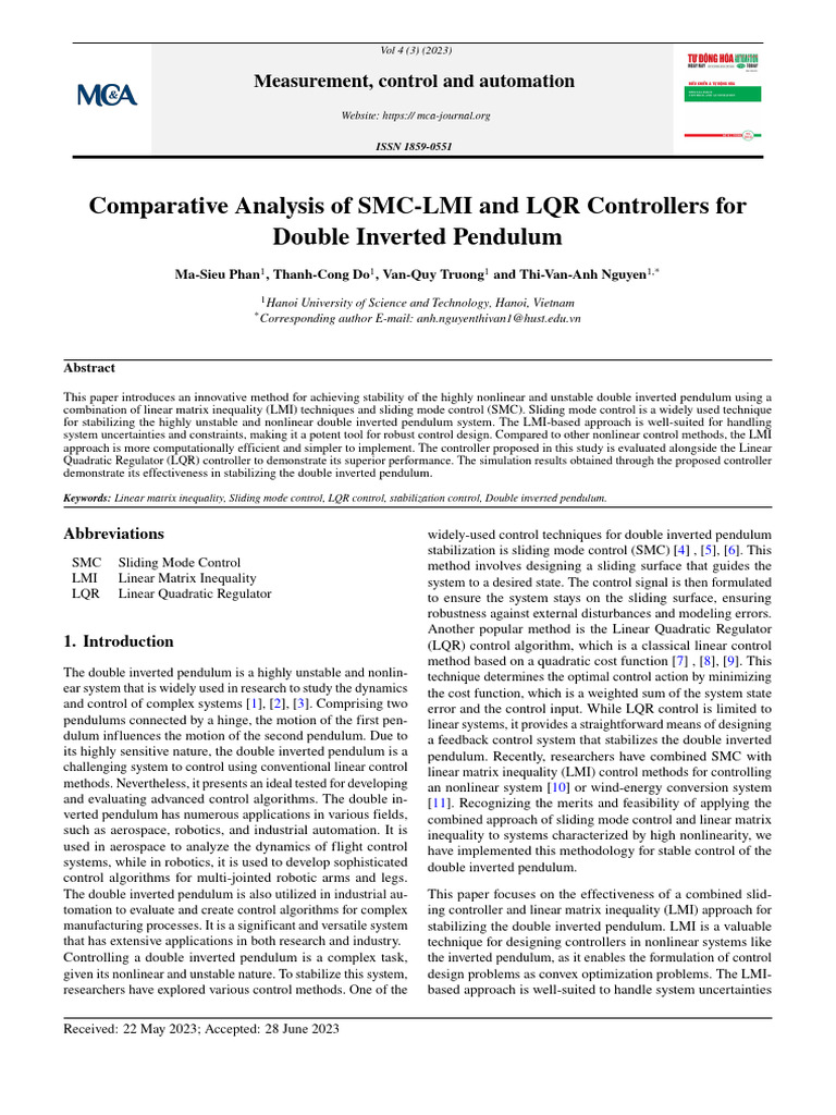 184-Article Text-1280-3-10-20231129 | PDF | Control Theory | Mathematical Optimization