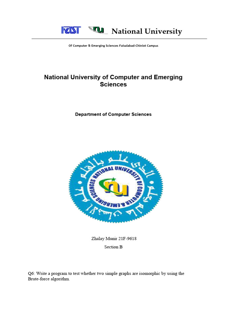 f219618 Sectionb GT A1 Q6 7 | PDF | Computer Science | Algorithms And Data Structures