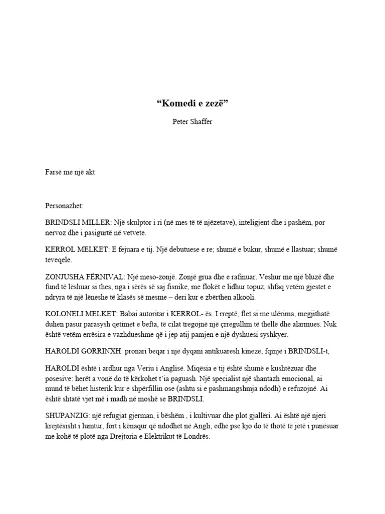 Peter Shafer Komedia e Zeze | PDF
