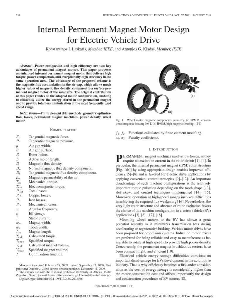 Internal Permanent Magnet Motor Design F | PDF | Electric Motor | Machines