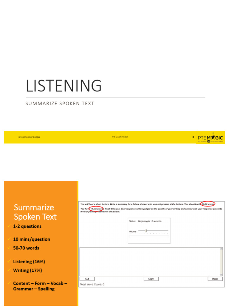 Listening: Summarize Spoken Text | PDF