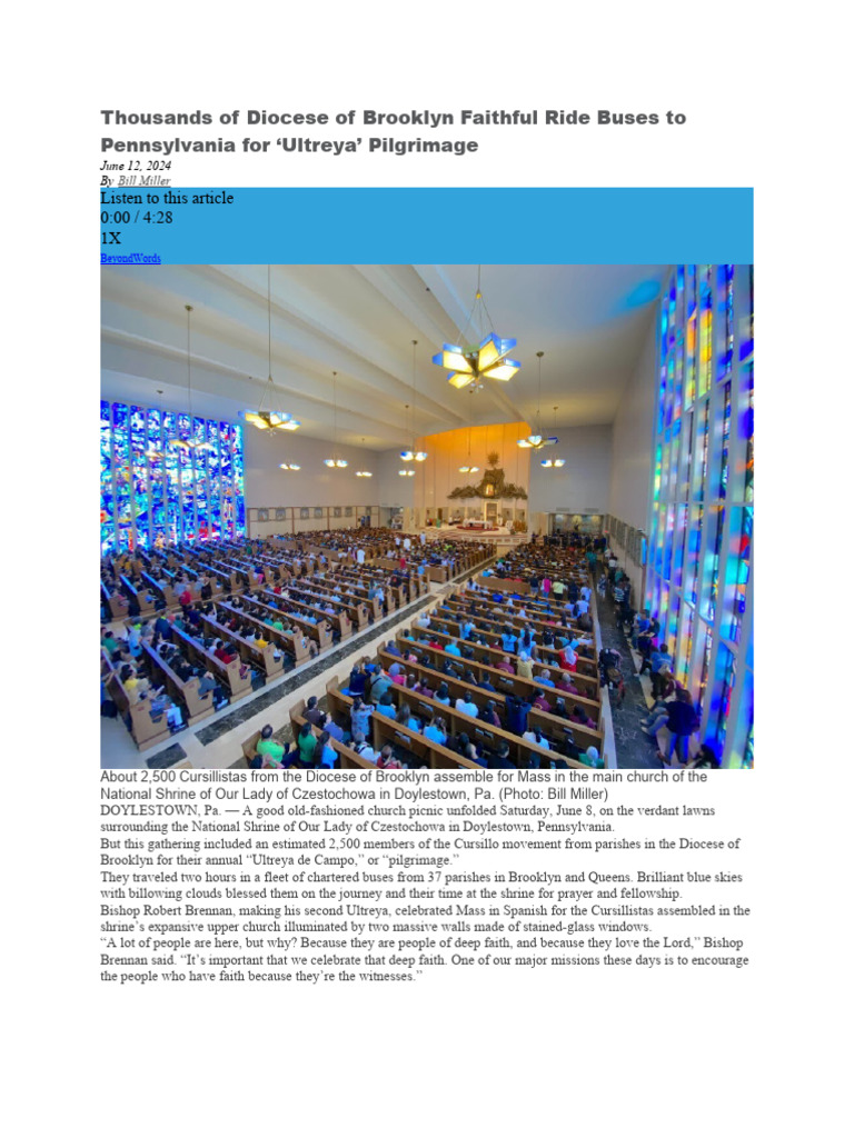 Thousands of Diocese of Brooklyn Faithful Ride Buses To Pennsylvania ...