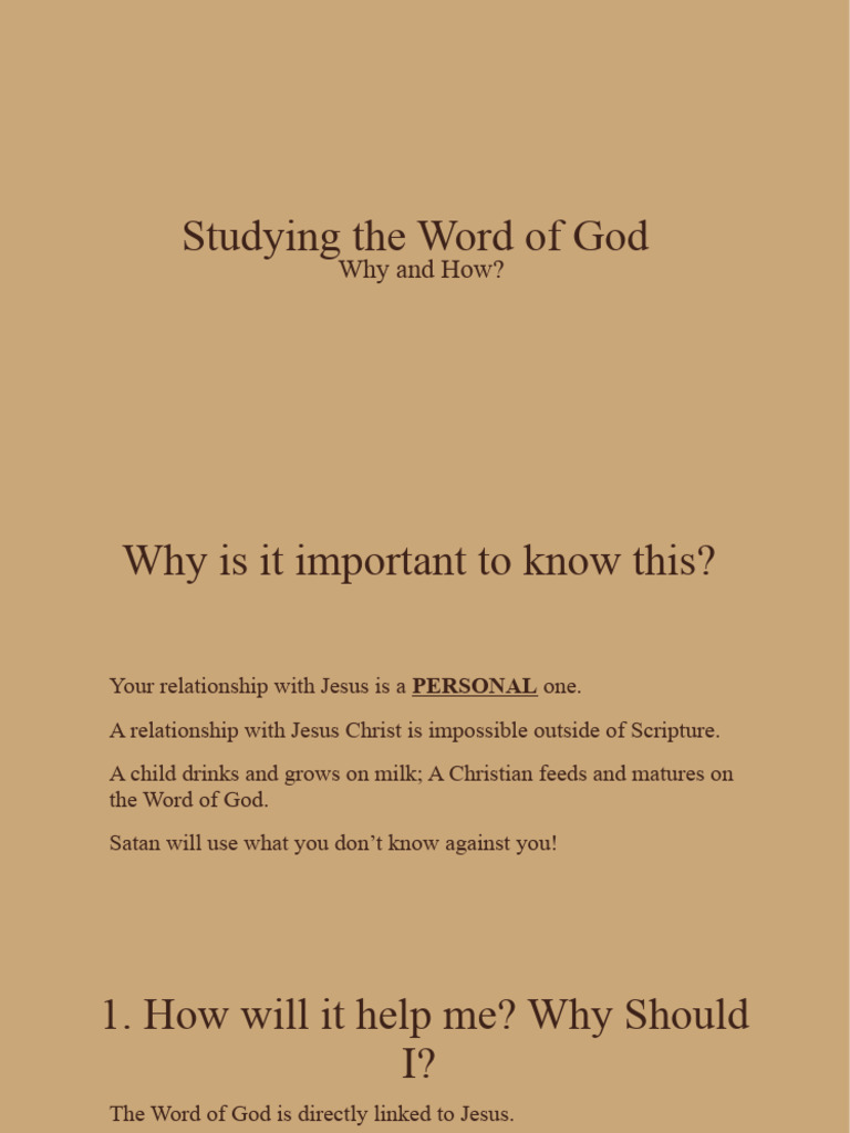 How To Study God's Word | PDF | Logos (Christianity) | Bible
