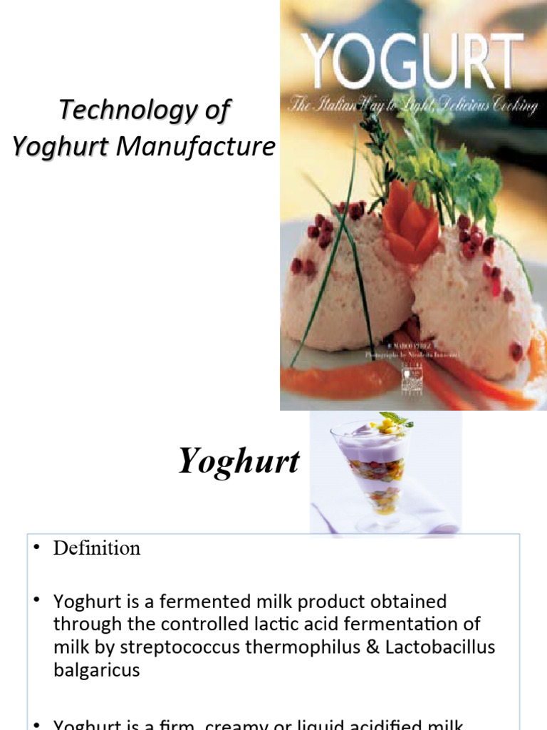 Yoghurt Manufacture | PDF | Yogurt | Milk