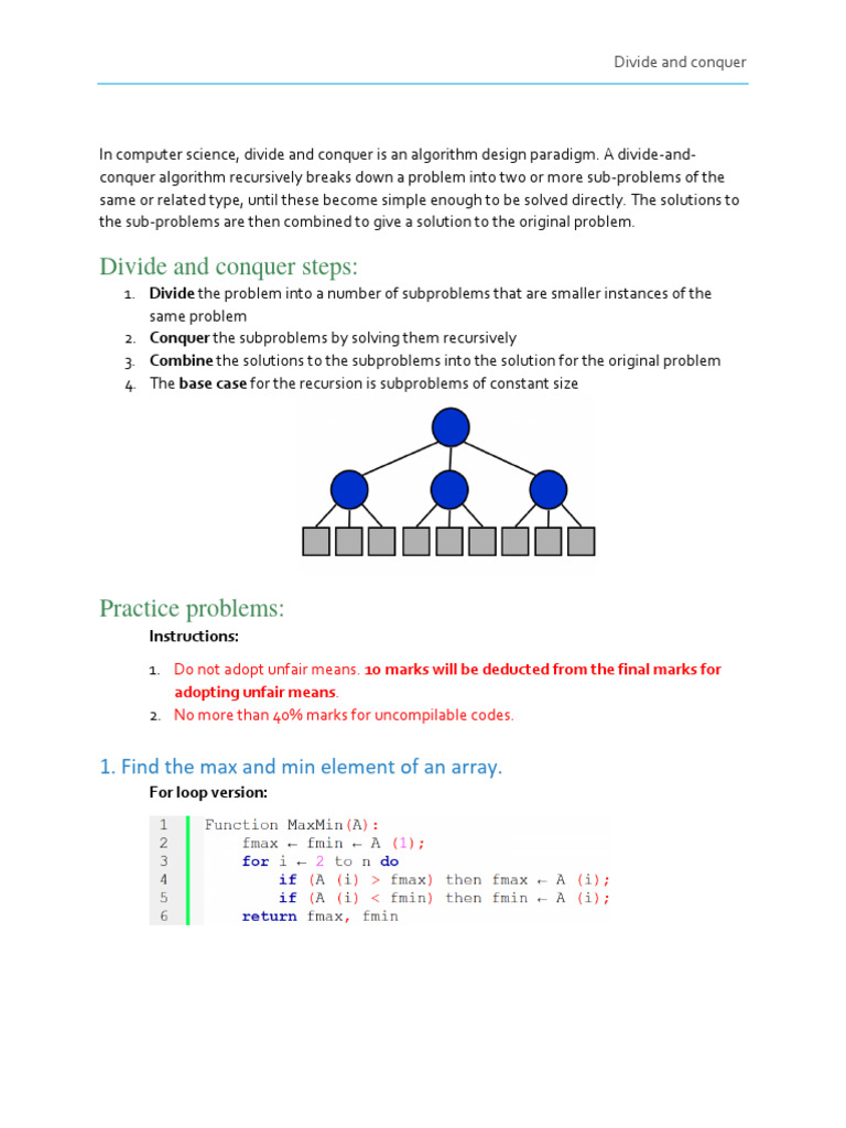 Divide Conquer | PDF | Algorithms | Theoretical Computer Science Divide Conquer | PDF | Algorithms | Theoretical Computer Science