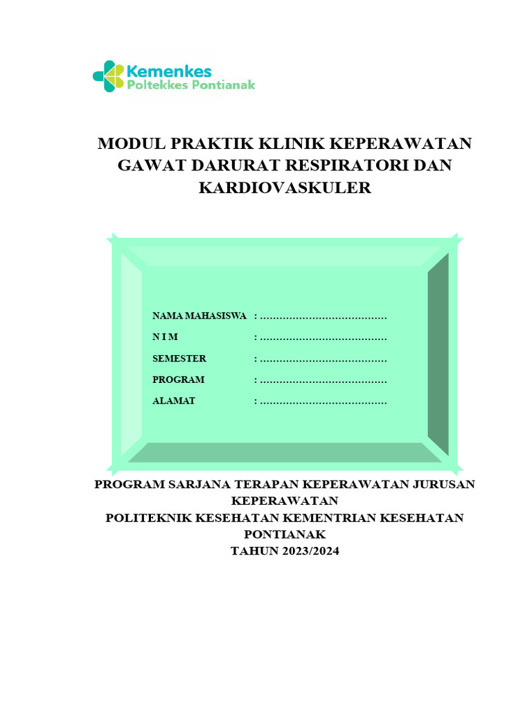 MODUL PKK GADAR RESPIRATORI DAN KARDIOVASKULER Edit 21 Januari 2022 | PDF
