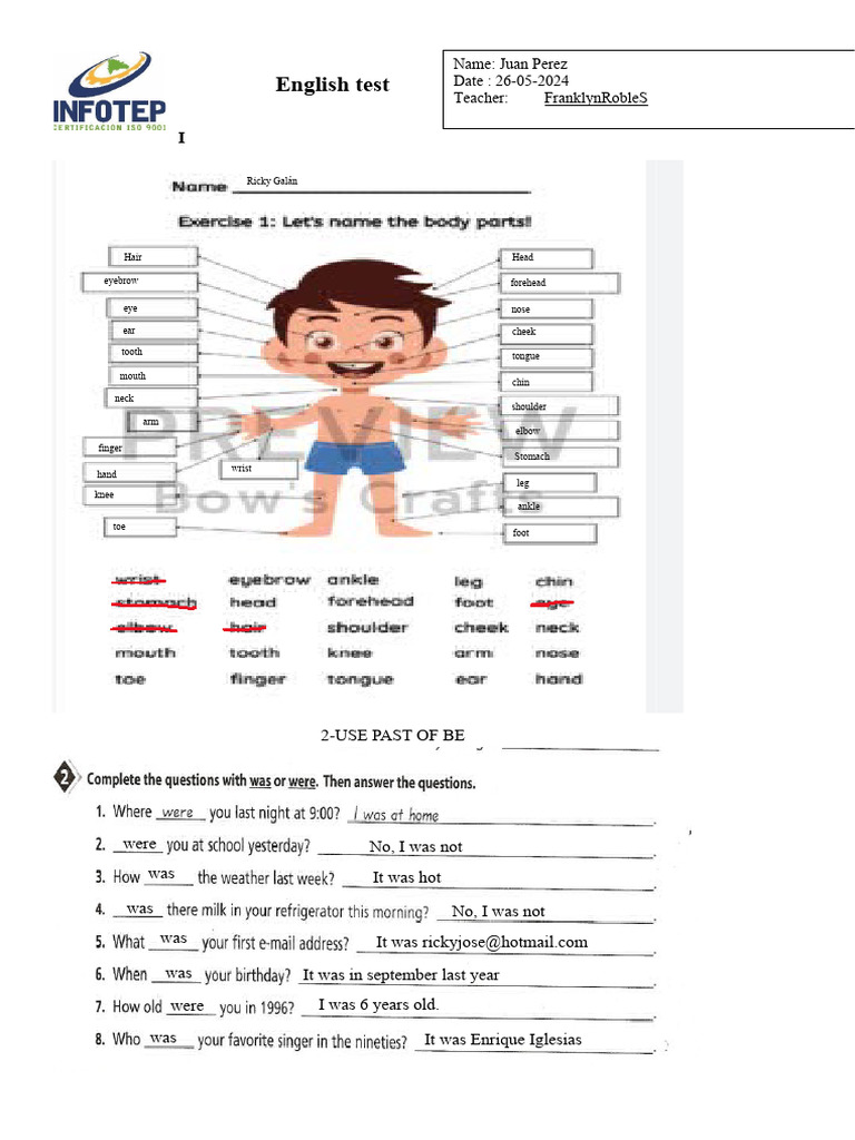Practica 1 de Ingles Curso | PDF | Limbs (Anatomy) | Human Anatomy Practica 1 de Ingles Curso | PDF | Limbs (Anatomy) | Human Anatomy