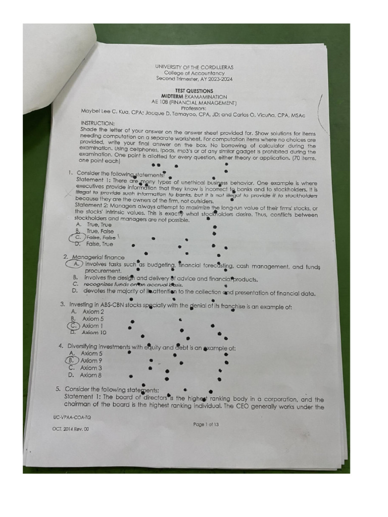 Finman Midterms | PDF