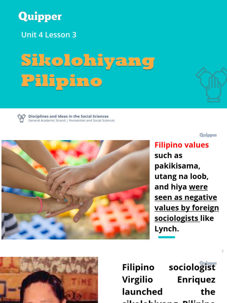 DISS Unit 4 Lesson 3 Sikolohiyang Pilipino | PDF | Psychology | Behavioural Sciences