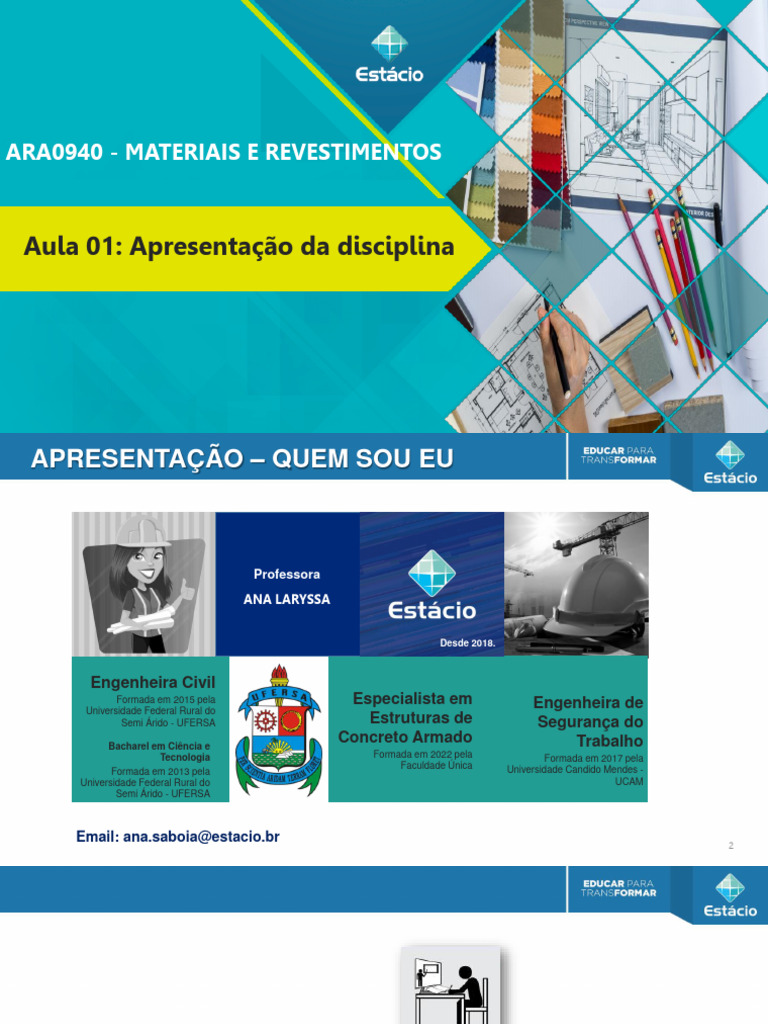Aula 01 - APRESENTA O DA DISCIPLINA-1 | PDF | Aprendizado | Engenharia