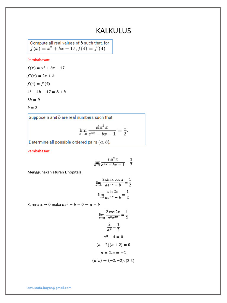 Pembahasan Kalkulus 1 | PDF