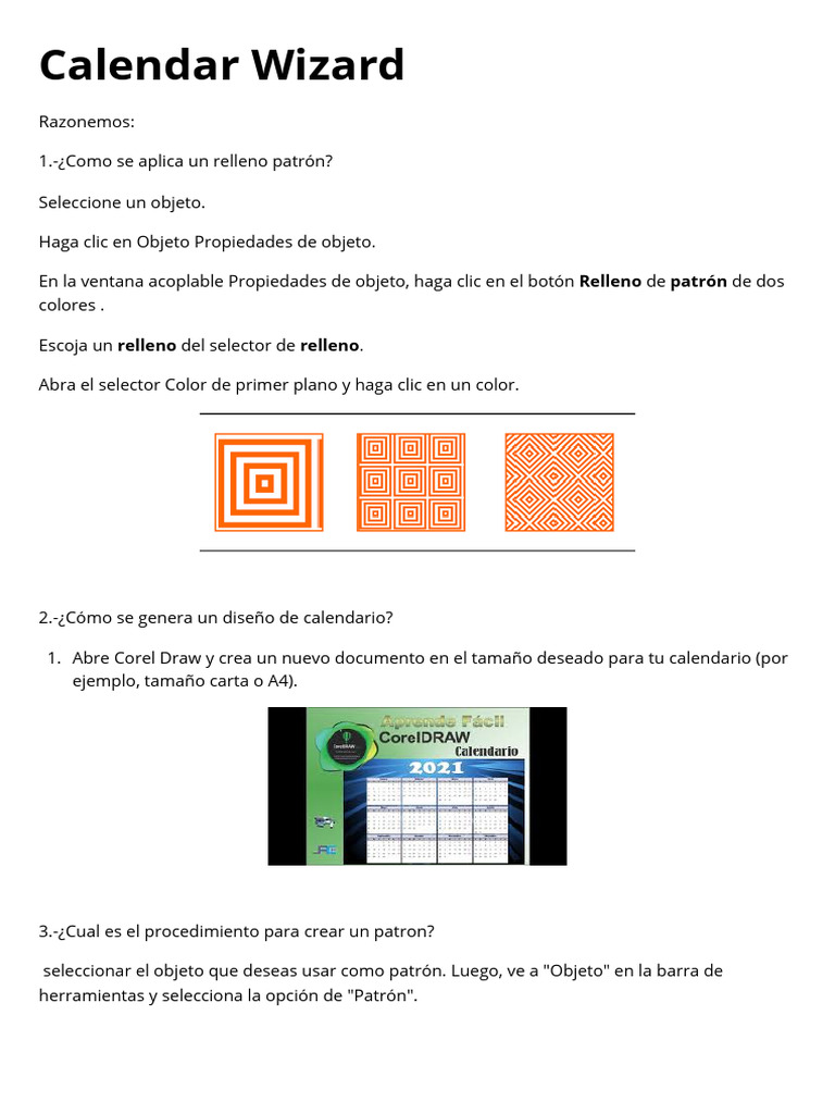 Calendar Wizard | PDF