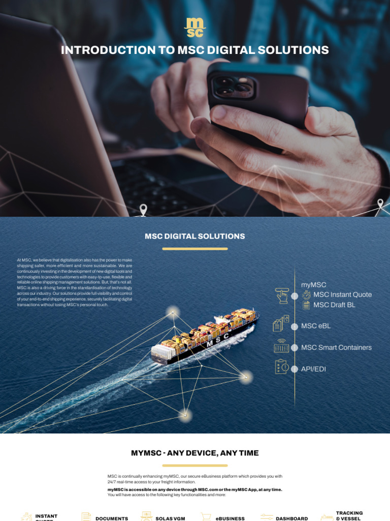 MSC Digital Solutions 2024 | PDF | Electronic Data Interchange | Cargo