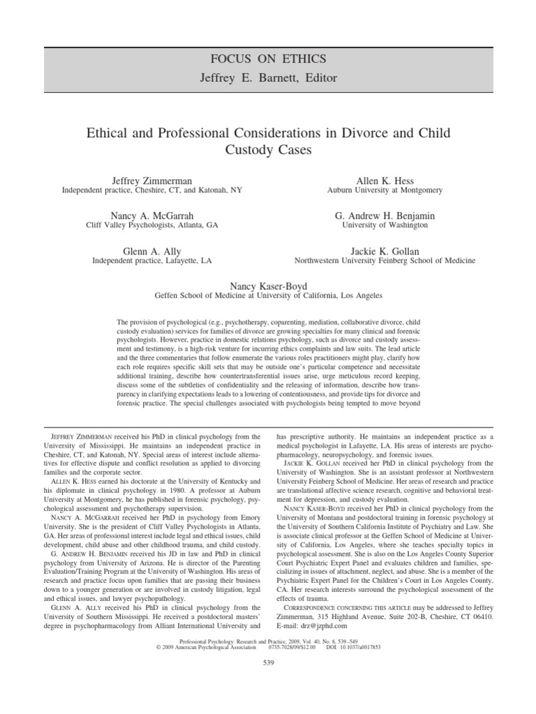 Ethical and Professional Considerations | PDF | Clinical Psychology ...
