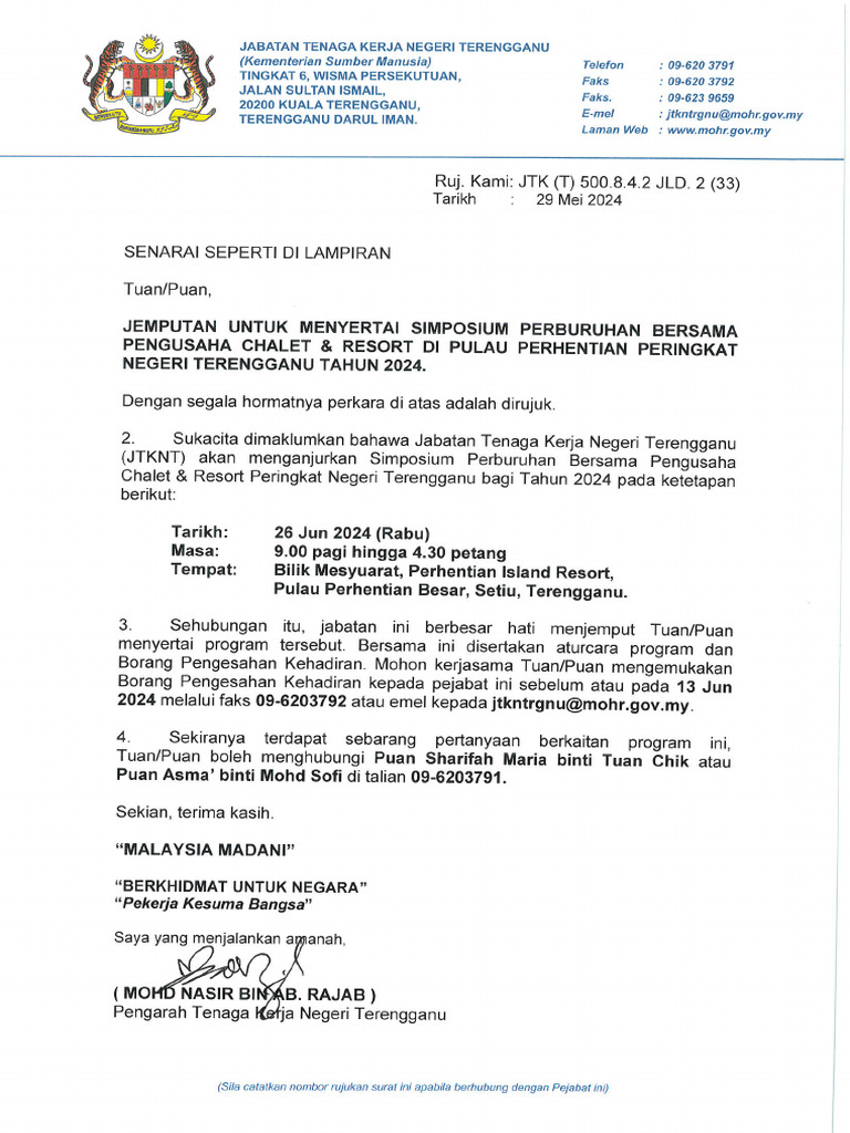 Surat Jemputan Peserta | PDF