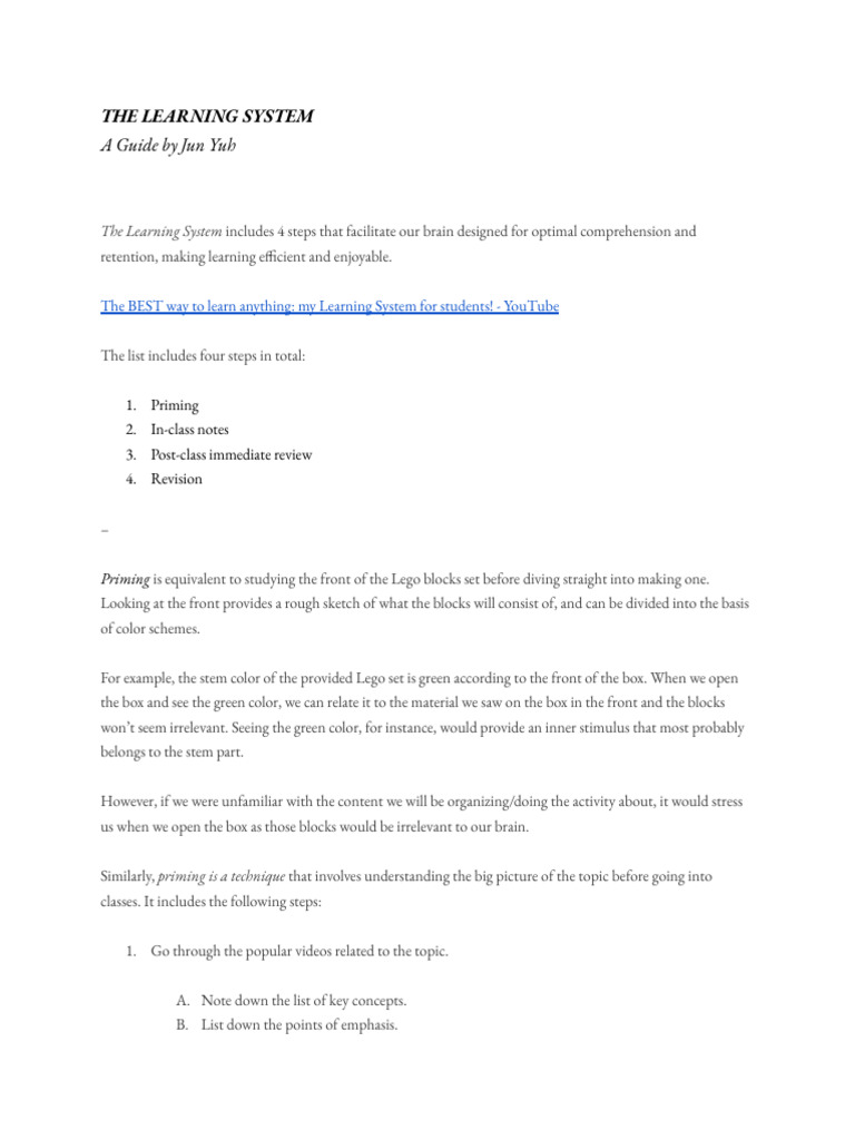 The Learning System | PDF | Recall (Memory) | Learning