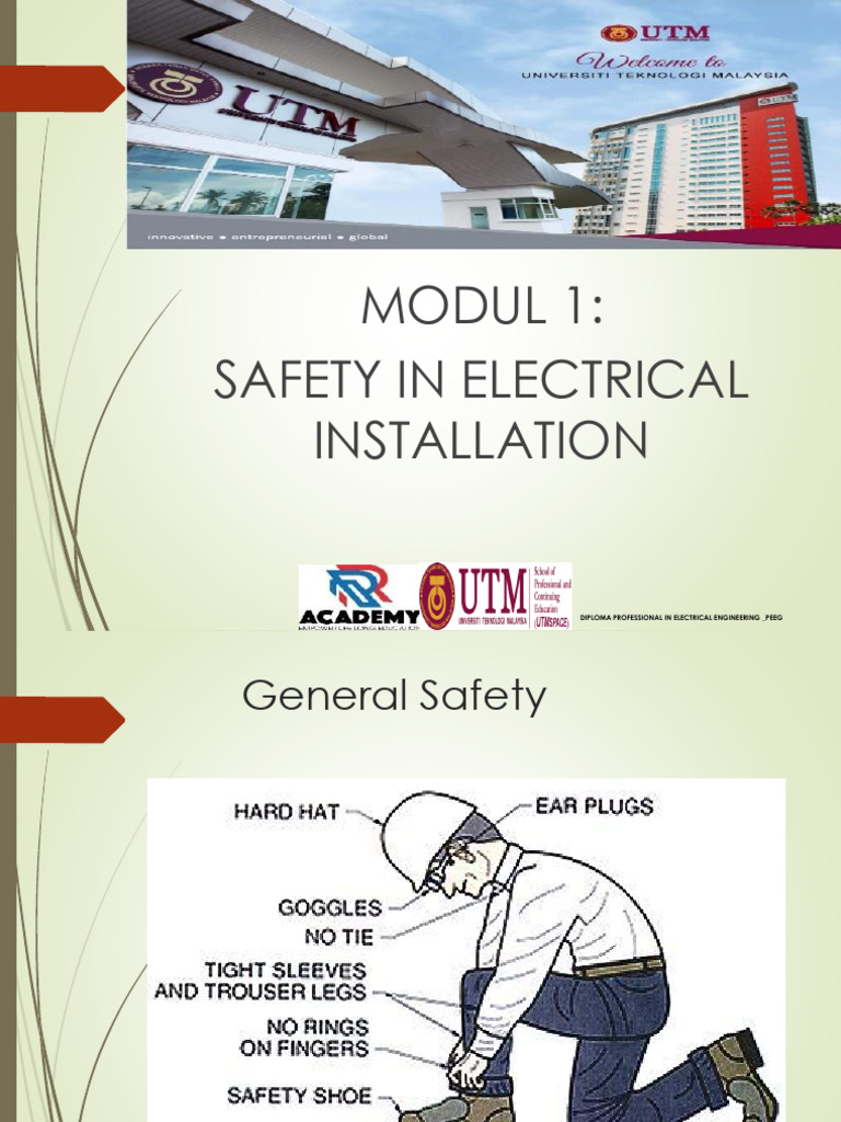 Modul 1 (Safety in Electrical Installation) | PDF | Electrical Wiring | Electrical Engineering