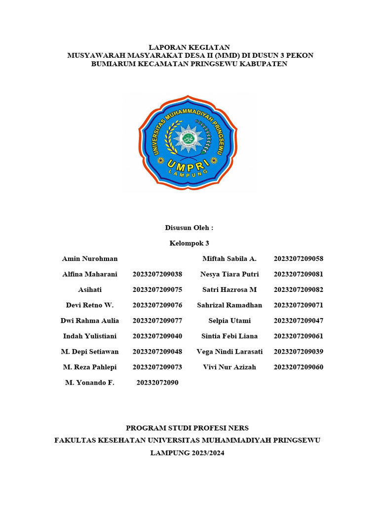 Laporan Kegiatan MMD 2 Kel 03 | PDF