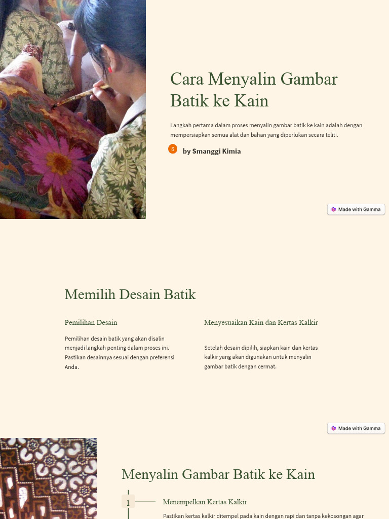 Cara Menyalin Gambar Batik Ke Kain | PDF