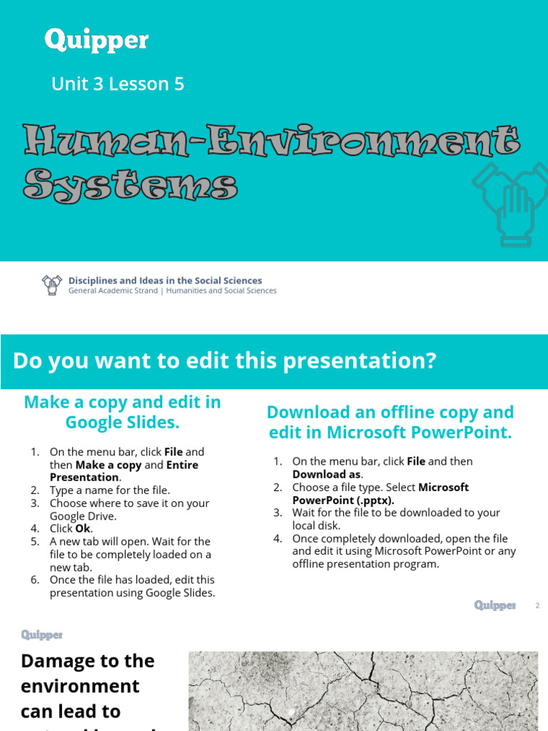 DISS Unit 3 Lesson 5 Human Environment Systems | PDF | Human Impact On ...