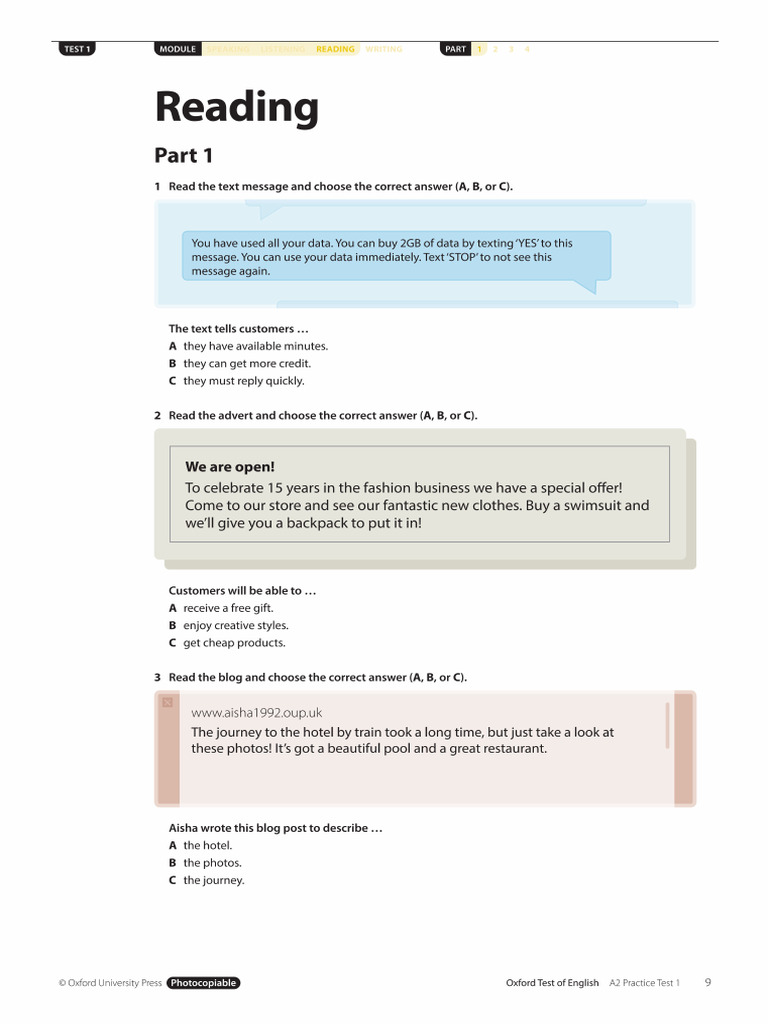 A2 Test 1 R | PDF