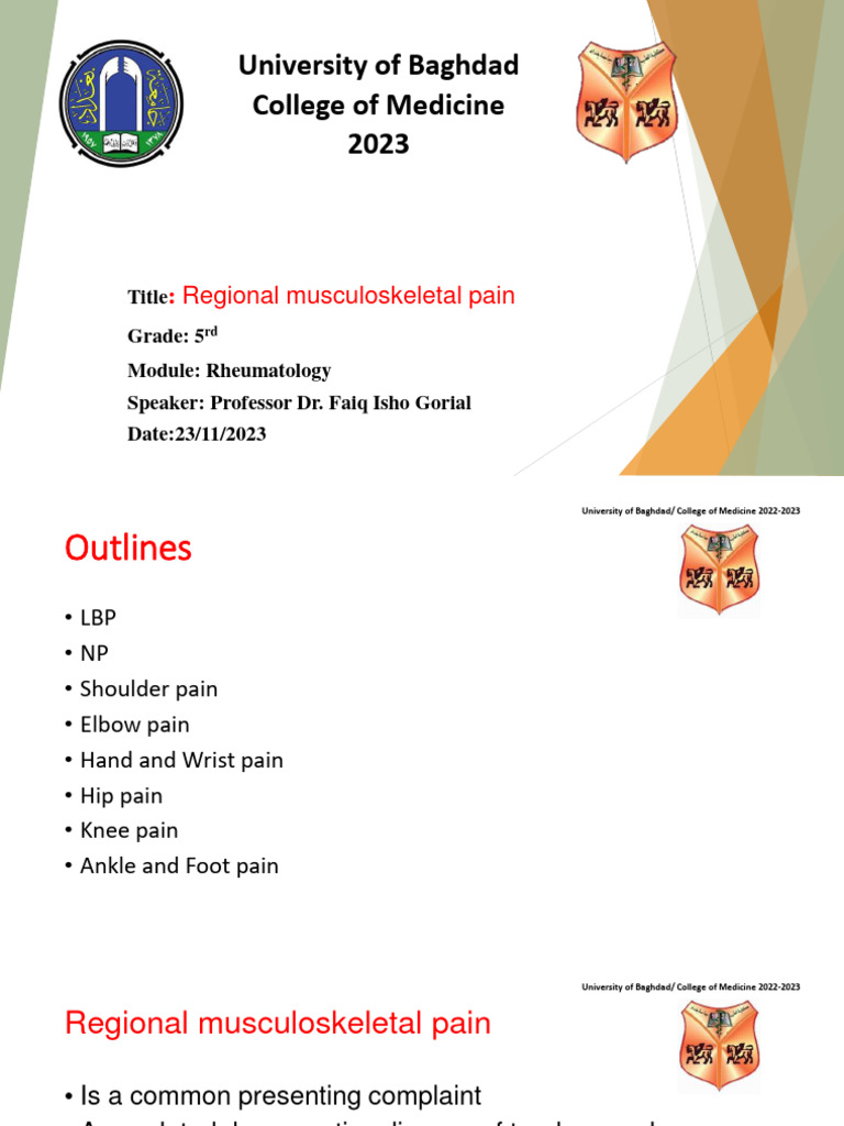 L5 Regional MSK Pain | PDF | Knee | Back Pain