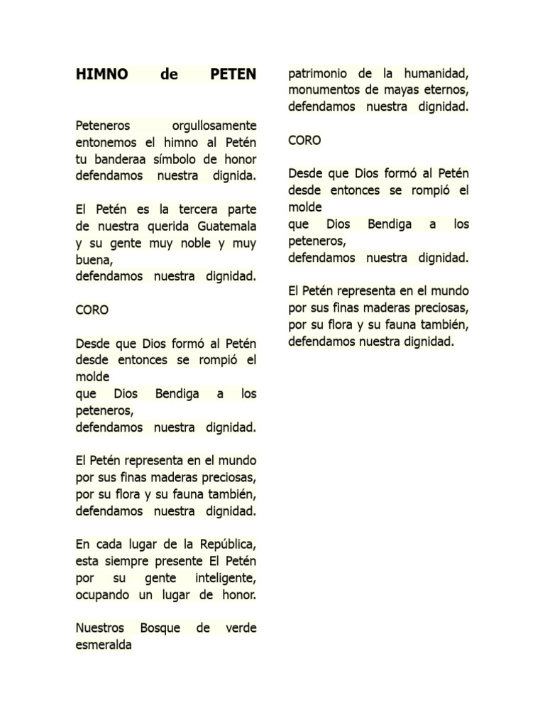 Himno de Peten | PDF