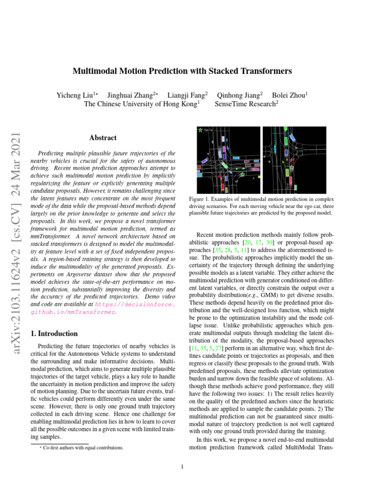 Multimodal Motion Prediction With Stacked Transformers | PDF | Applied ...