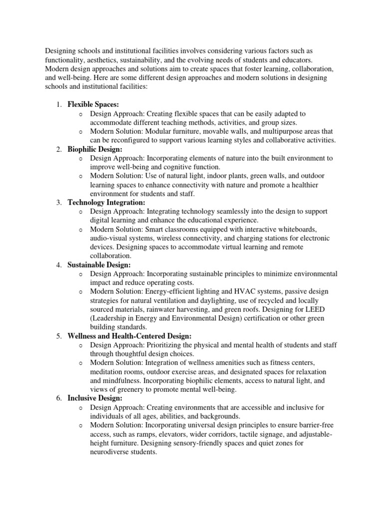 Designing Schools and Institutional Facilities | PDF