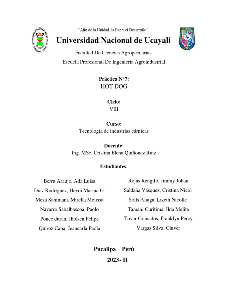 PRACTICA #7 - Hot Dog | PDF | Salchicha | Carne