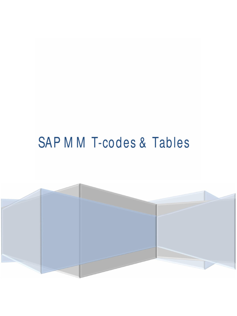 Tcodes _ Tables | PDF | Receipt | Business