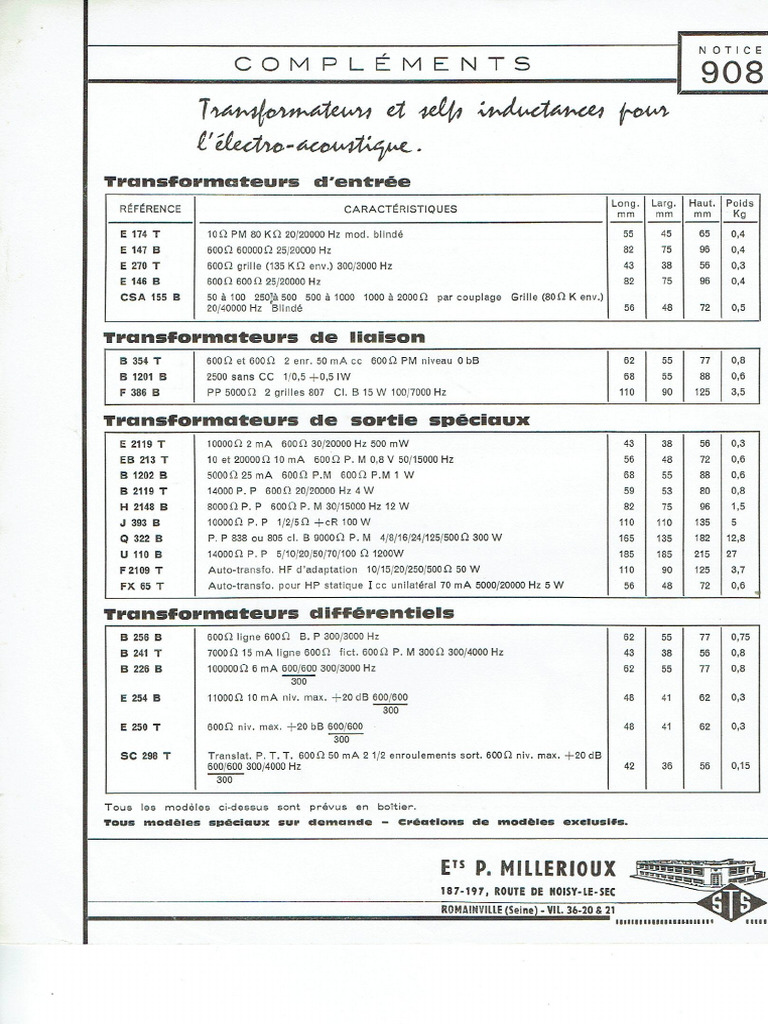 Catalogue Millerioux Transformateurs | PDF