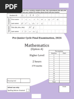 Junior Cert Maths Exam 2024 Paper | PDF | Area | Shape