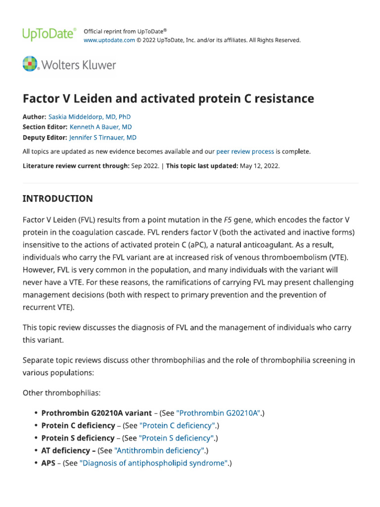 Factor V Leiden | PDF