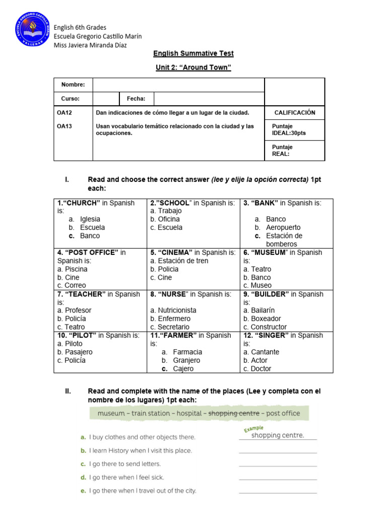 Prueba Ingles Adecuada | PDF