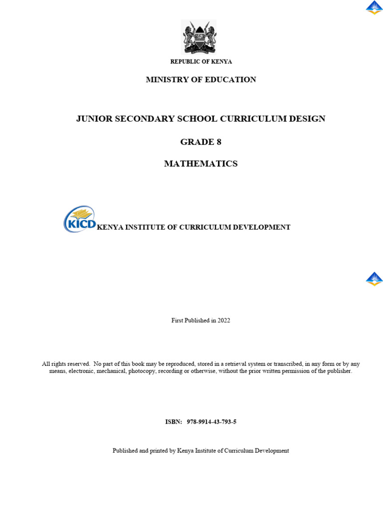 Grade 8 Curriculum Designs - Mathematics | PDF | Curriculum | Learning