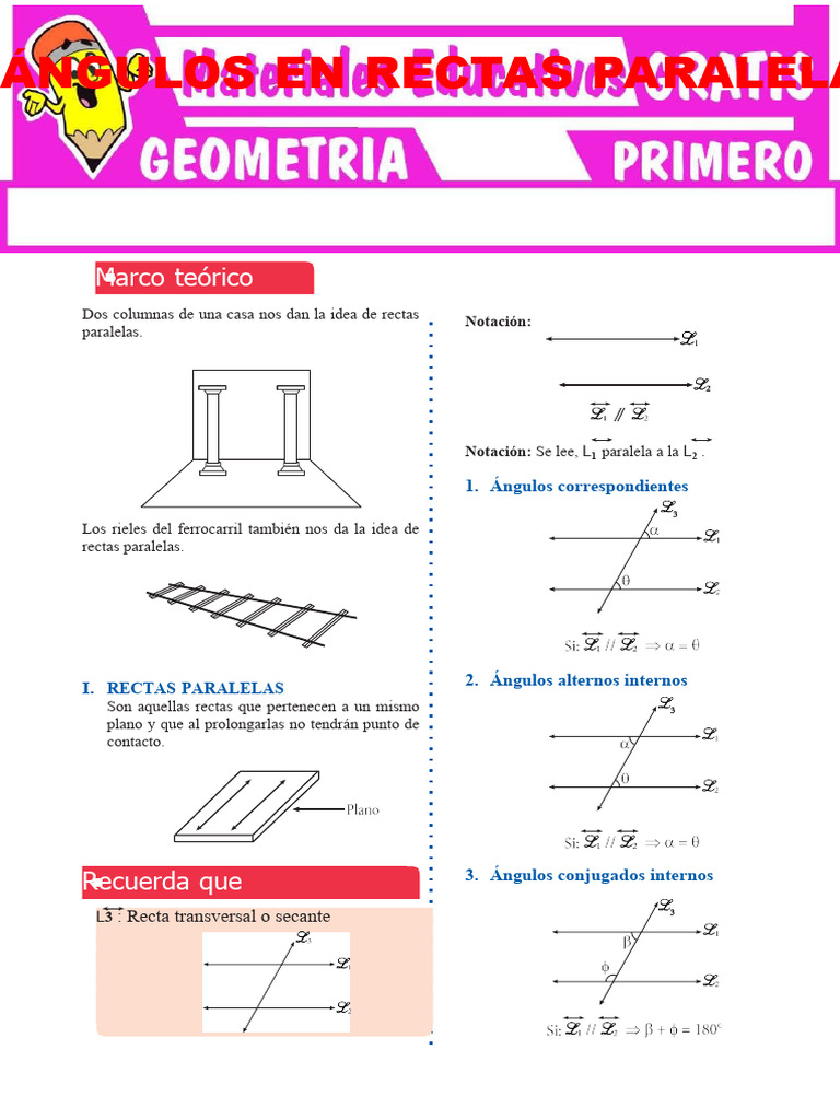 Ángulos en Rectas Paralelas: Propiedades y Cálculos | PDF | Geometría | Geometría euclidiana