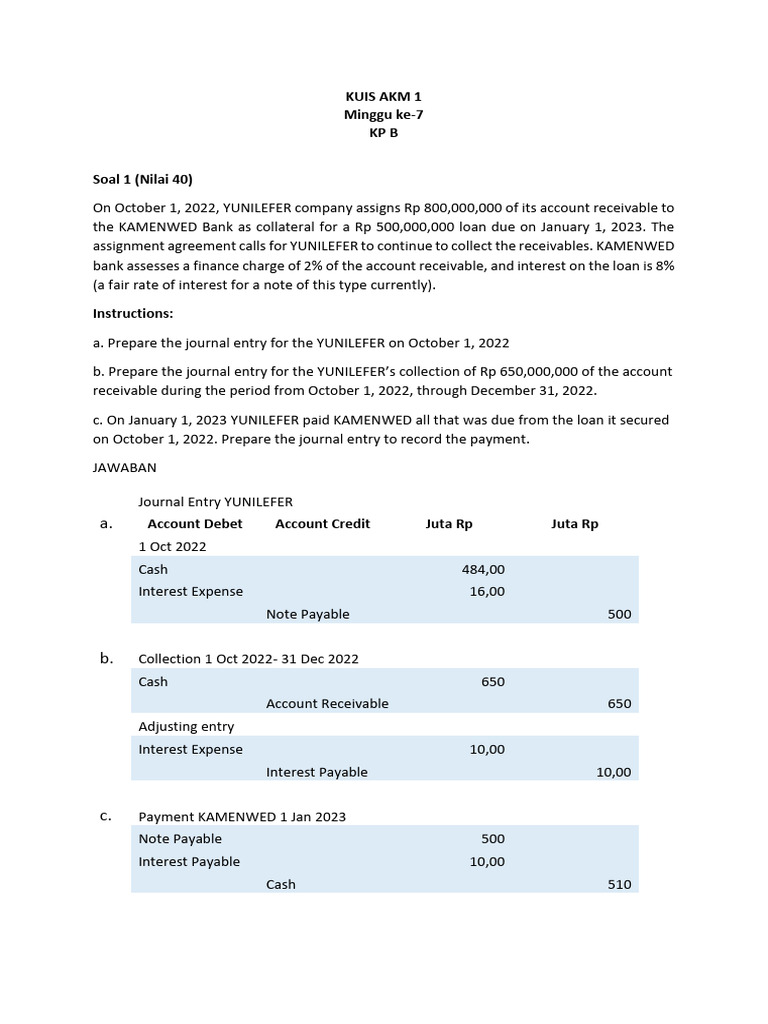 KUIS AKM 1 KP B | PDF | Fixed Asset | Expense