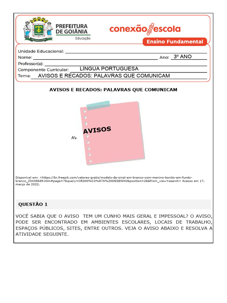 Avisos e Recados: Comunicação Escolar | PDF | Ciências Sociais