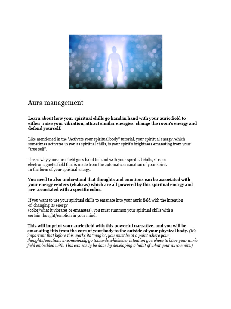 3.aura Management | PDF | Aura (Paranormal) | Thought