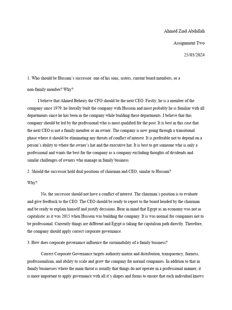 Egytrans Case Questions | PDF | Corporate Governance | Social Psychology