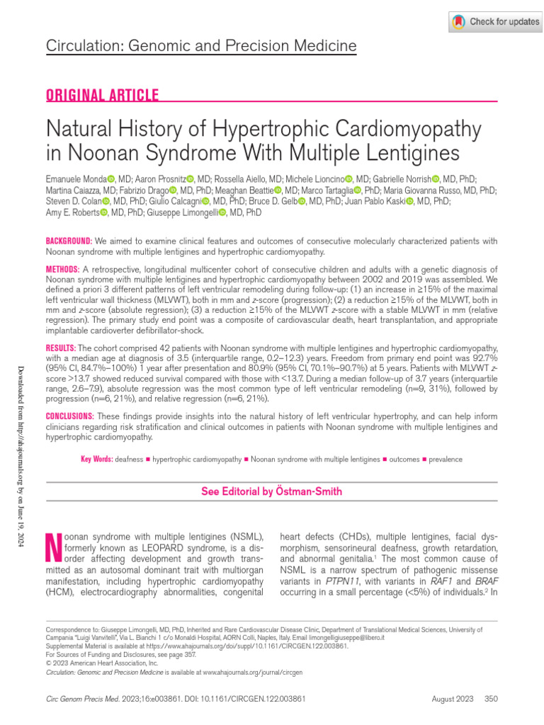 Monda Et Al 2023 Natural History of Hypertrophic Cardiomyopathy in ...