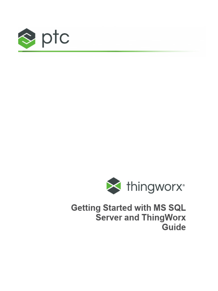 Getting Started with MS SQL & ThingWorx | PDF | Microsoft Sql Server ...