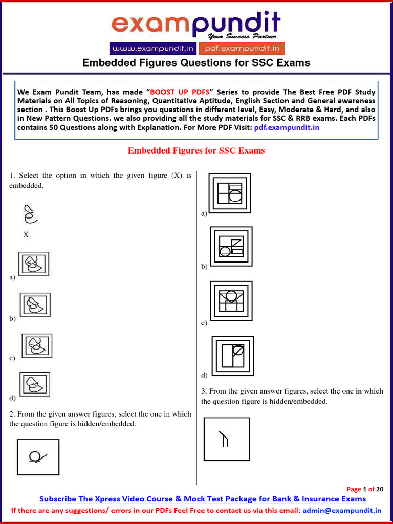 Embedded Figures Questions PDF For SSC Exams | PDF | Software | Computing