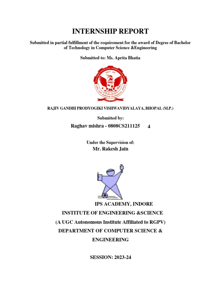 Tanish Intership Report | PDF | Web Development | World Wide Web